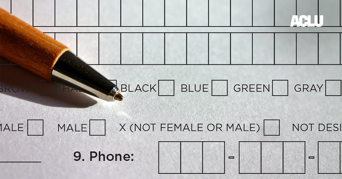 My Genderless ID Makes Me Feel Safe | American Civil Liberties Union